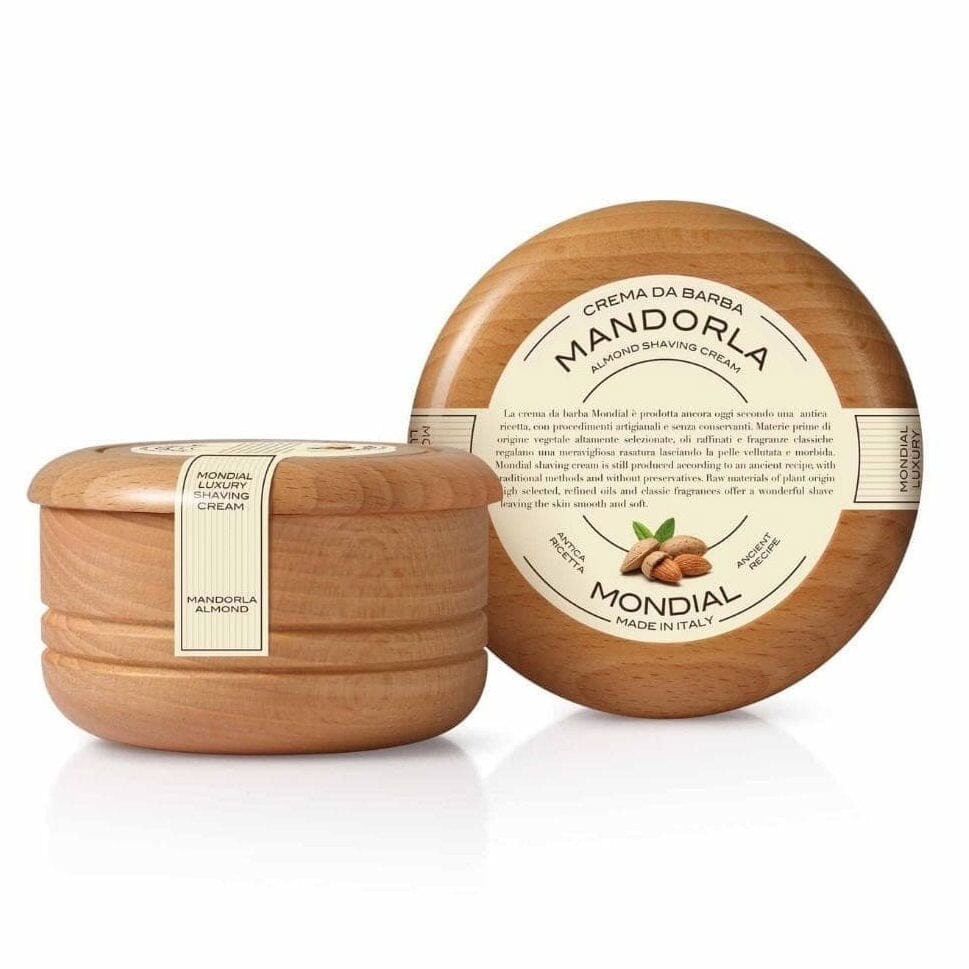 Mondial Almond (Mandorla) Shaving Cream in Wood Bowl — Fendrihan Canada