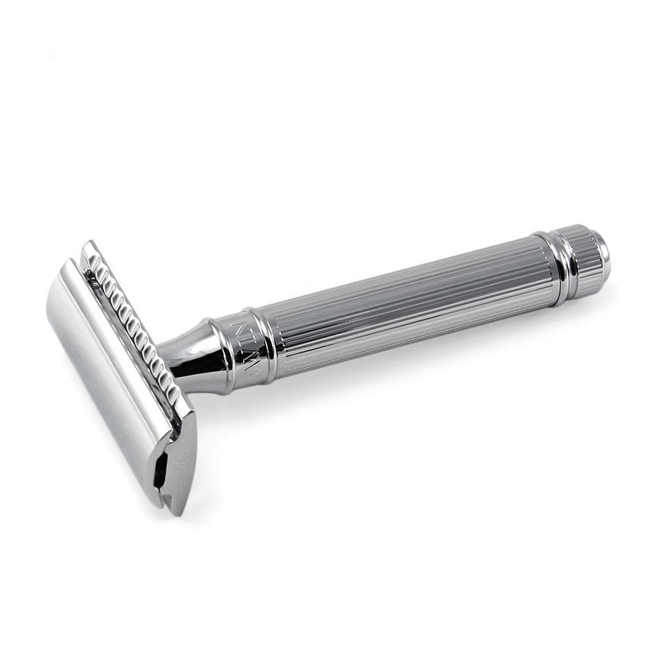 Edwin Jagger DE89L Classic Double-Edge Safety Razor, Lined Chrome Plat ...
