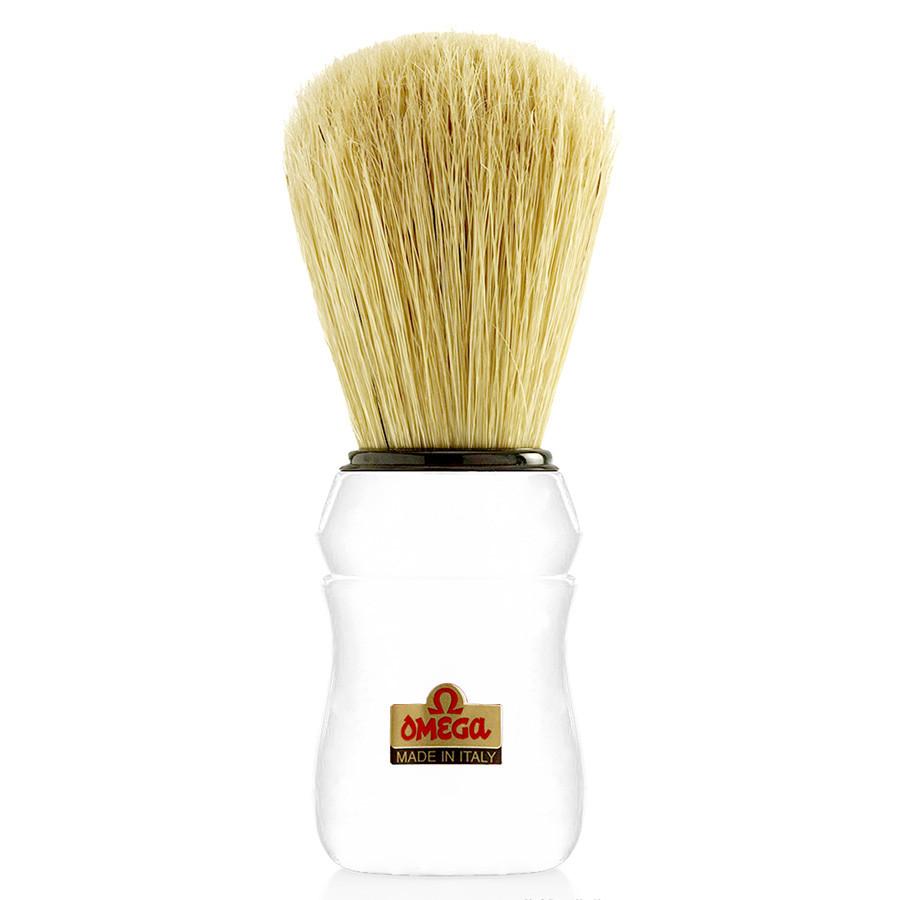 Omega 49 Professional Boar Bristle Shaving Brush, White Handle ...