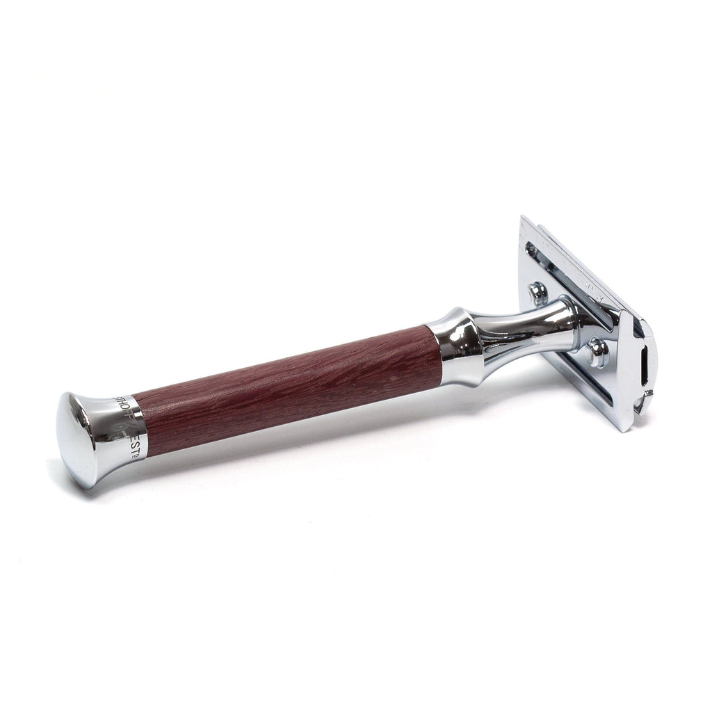 Timor 1385 Closed Comb Safety Razor with Solid Amaranth Wood Long Hand ...