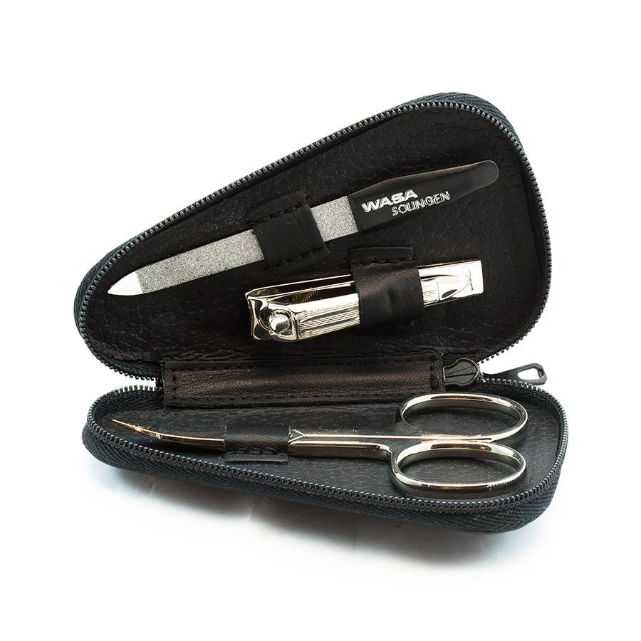 WASA Solingen 3-Piece Manicure Set, Black Leather Zip Case — Fendrihan ...